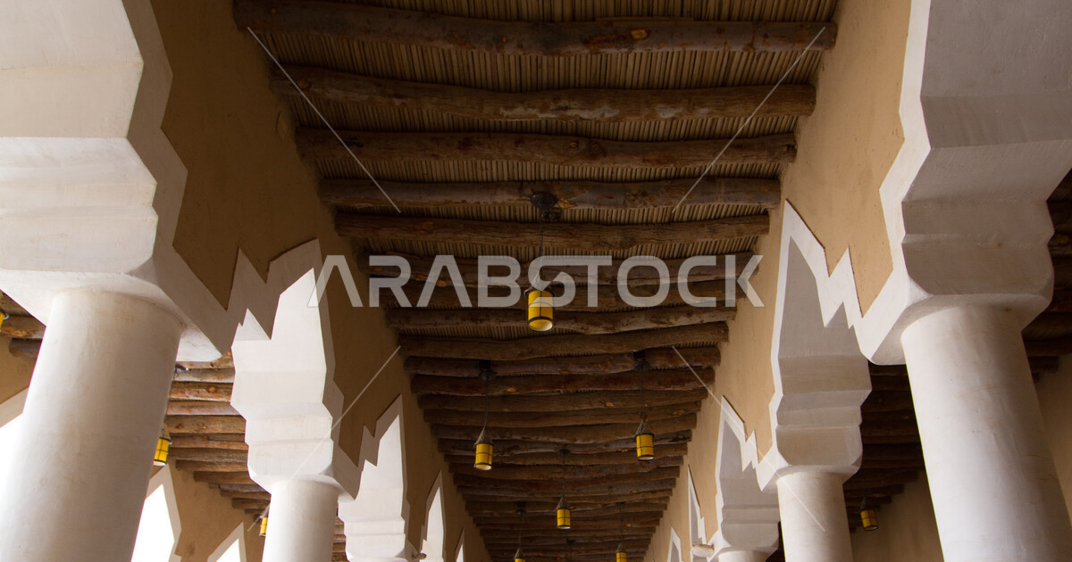 Design of columns inside an ancient clay mosque in the ancient Islamic ...