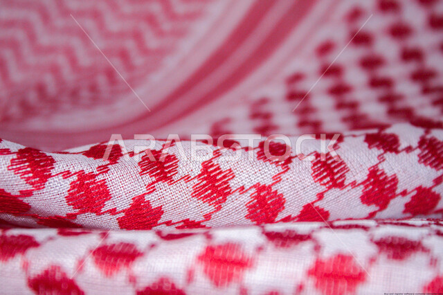 Head covering for men in the Kingdom, a close-up of a traditional Saudi ...