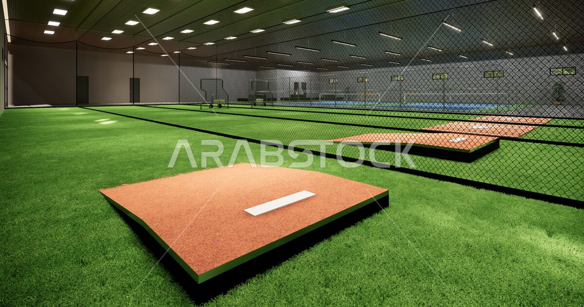 ممارسة الهوايات الممتعة، ملاعب وأندية رياضية, ملعب كرة البيسبول الداخلي ...