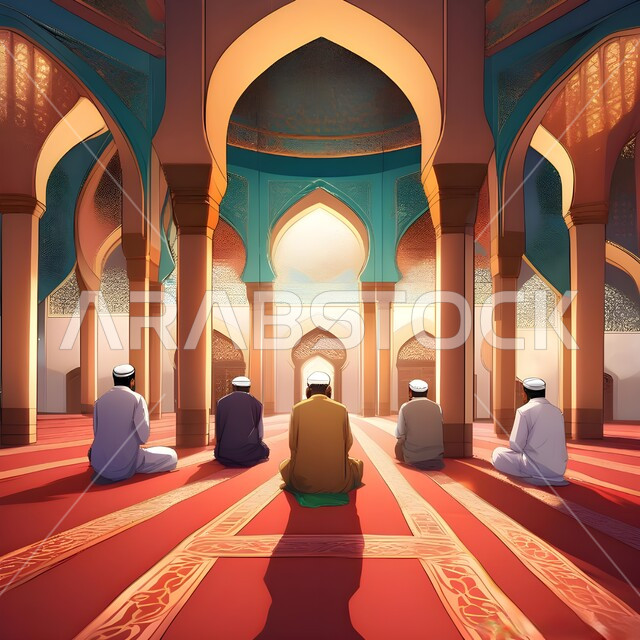 Quiet spiritual Islamic sessions in the holy month of Ramadan, a ...