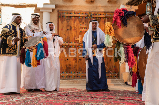 On our day 1727 AD, a Saudi Gulf Arab band wearing traditional costume ...