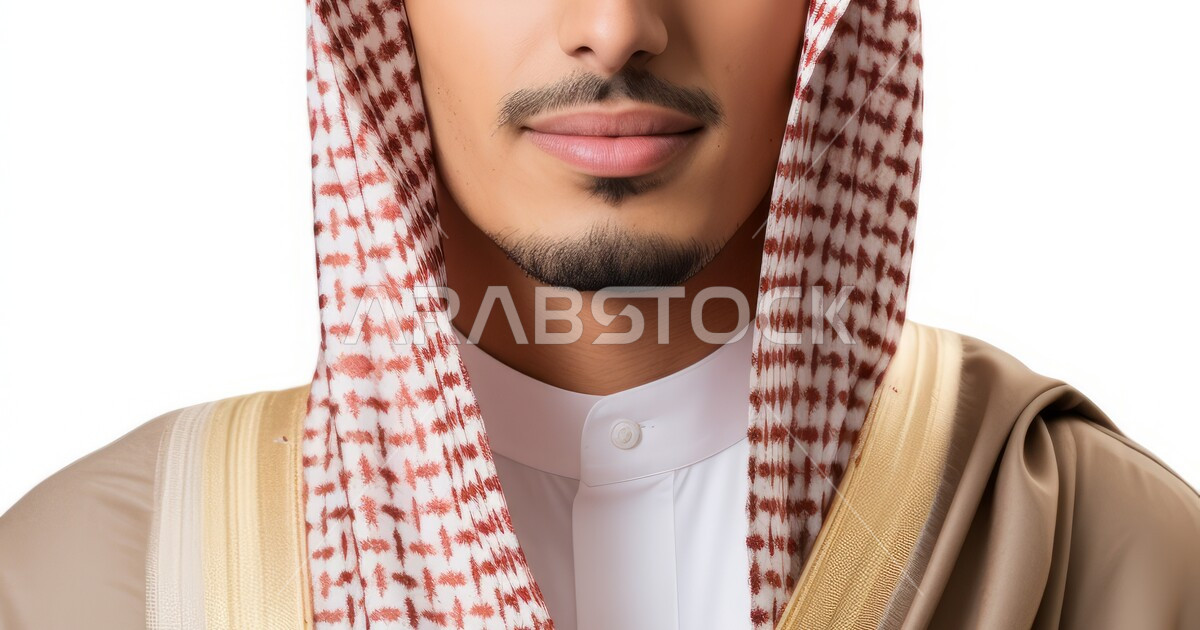 A personal photo for official documents, a close-up photo of a Saudi ...
