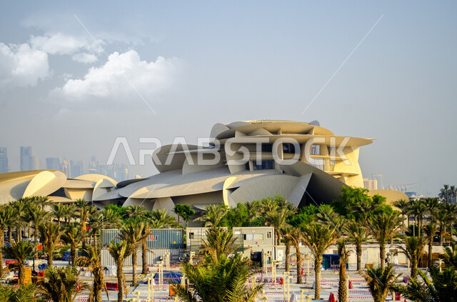 Interest in planting green trees around the Qatar National Museum ...