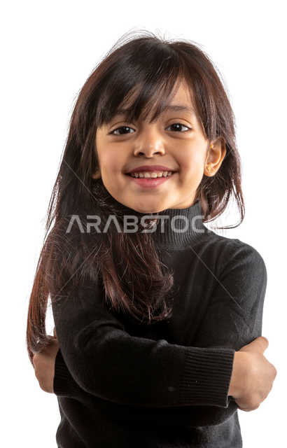 Portrait of a happy Emirati girl on the National Day of the United Arab ...