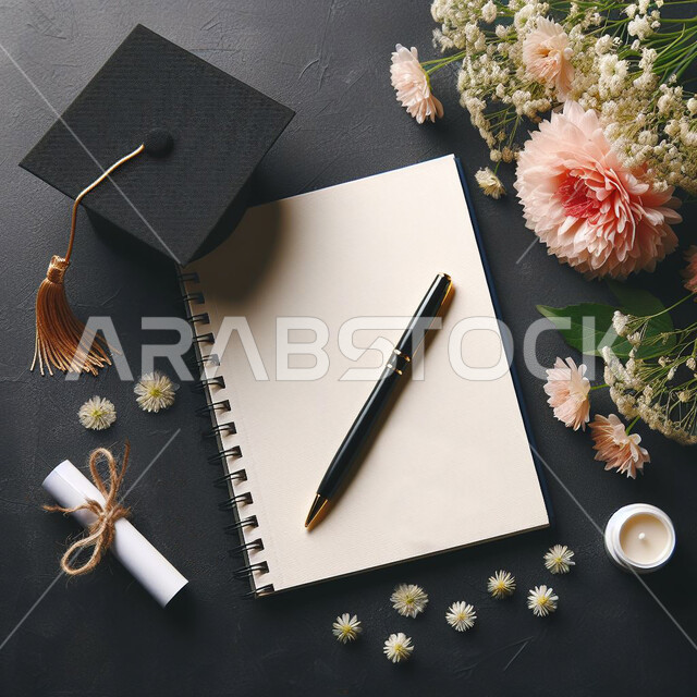 Writing dedications and congratulations, a blank white sheet of paper ...