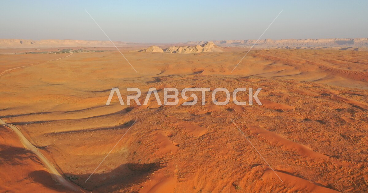 Hills and sand plateaus in the desert natural areas of the Kingdom of ...
