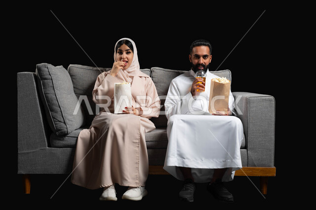 Enjoying romantic times, eating popcorn and cold drinks, watching TV ...