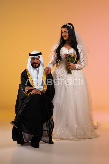 Expressions of joy and happiness on the wedding day, marriage ...