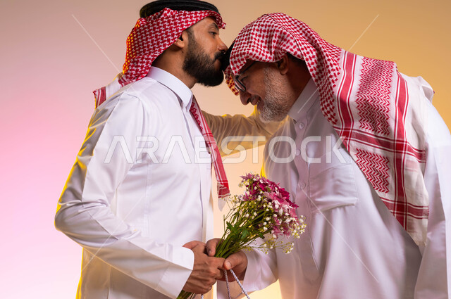 Respect and appreciation for parents and kindness to them, a close-up ...