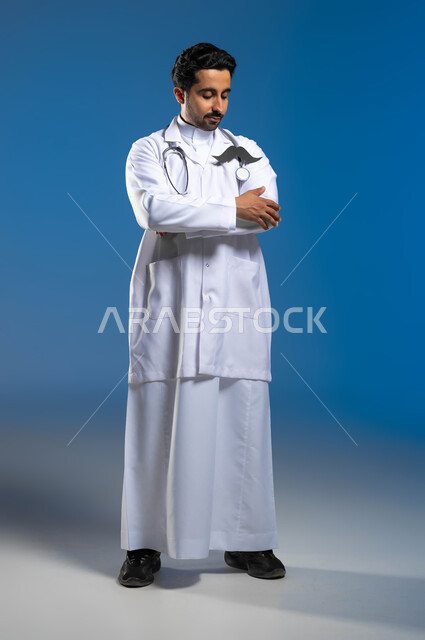 Looking at a piece of paper in the shape of a mustache with proud ...