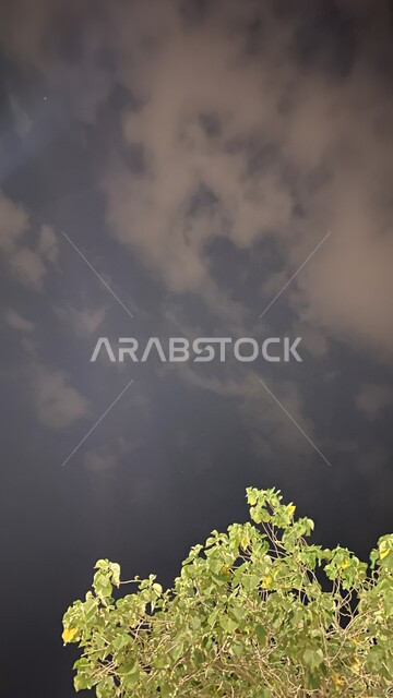 The Saudi sky in the evening, cities and tourist places, clouds and ...
