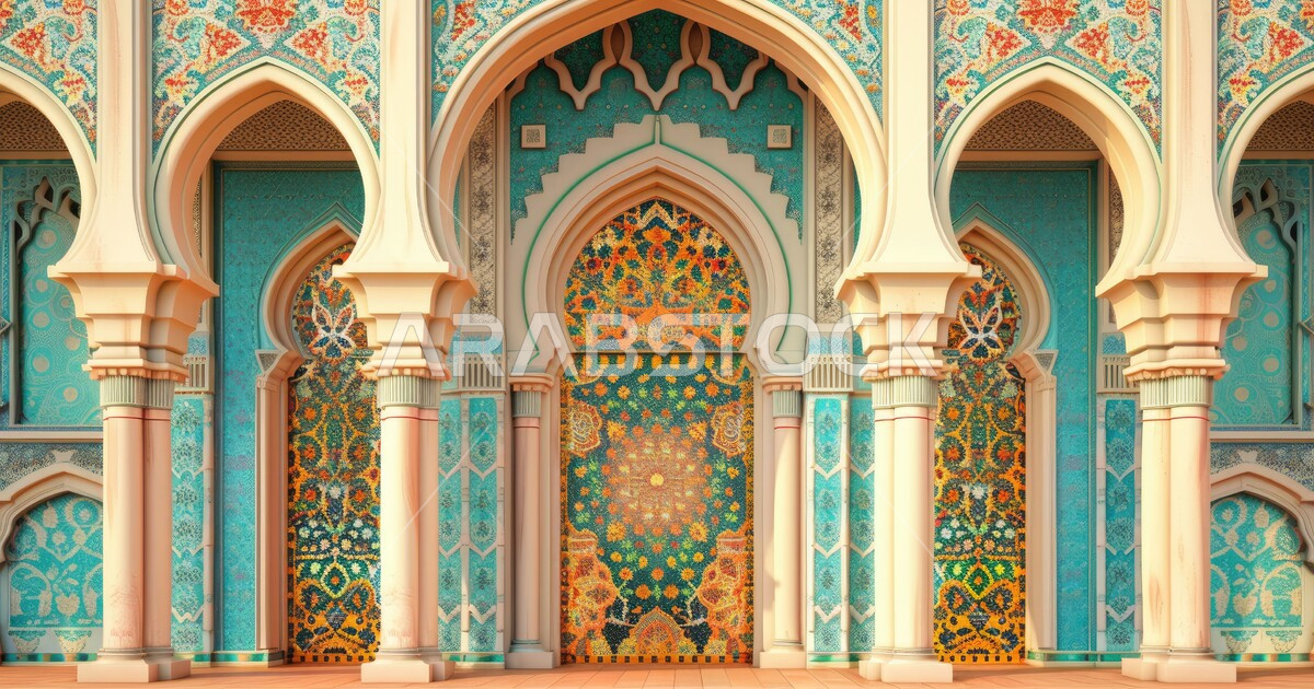 إطار ثلاثي الأبعاد بزخارف دينية و ارابيسك, اسلاميات وعبادة لله, مجسم ...