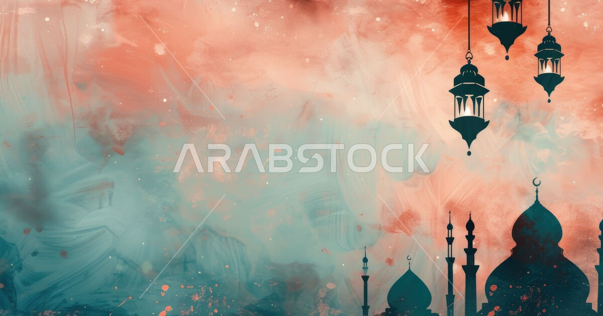Traditional Arab lights, celebrating the coming of the month of ...