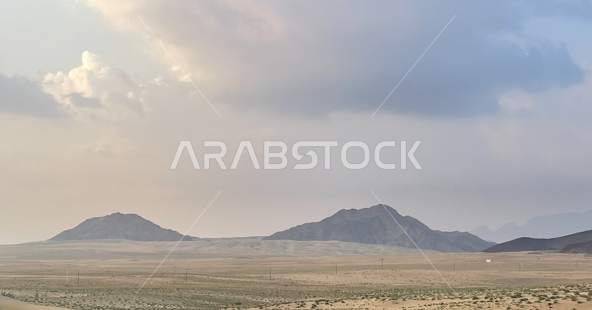 Sand dunes in desert natural areas, vast areas and lands in the Kingdom ...