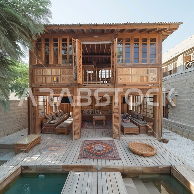 A storey house made of wood, architectural arts for residential ...