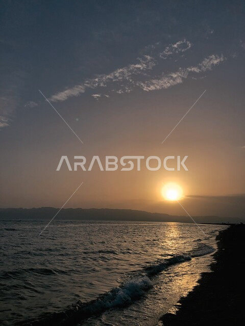 The sunset scene in the sky of the Kingdom of Saudi Arabia, natural ...