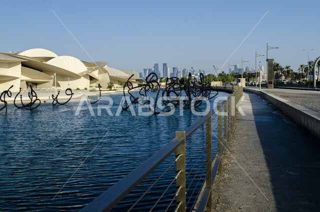 Fountains in the shape of Arabic calligraphy letters in Buhahra in ...
