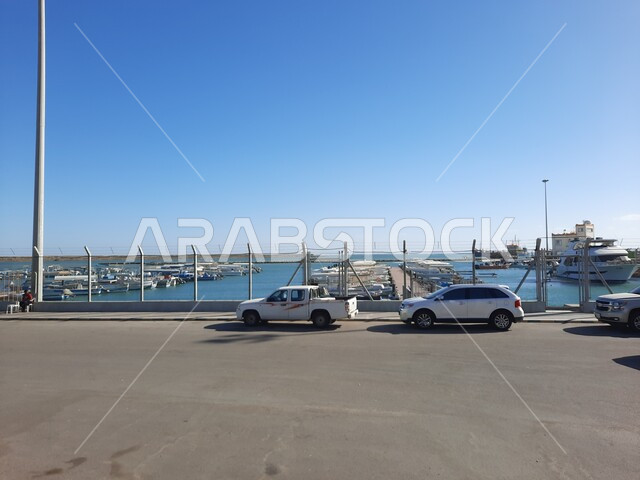 The industrial port of Yanbu on the Red Sea coast, family entertainment ...