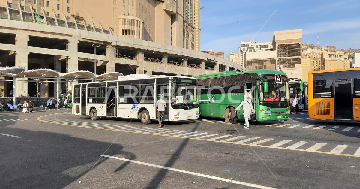 KDi bus position next to the Holy Mosque of Mecca in Makkah Al ...