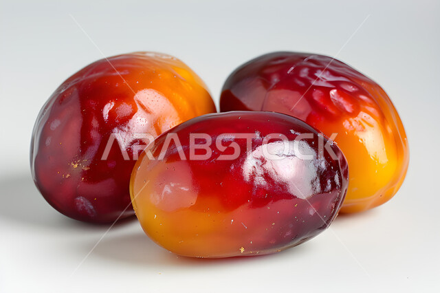 Khalas dates, healthy and delicious dates, a bowl of stored dates ...