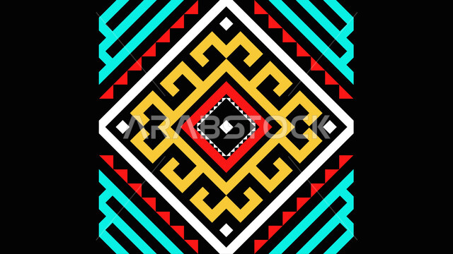 Popular Saudi heritage, traditional embroidery of the traditional Sadu ...