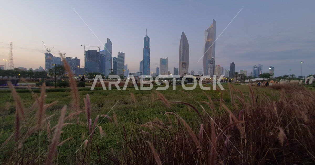 The towers overlooking Al-Shaheed Park in the new Kuwait National ...