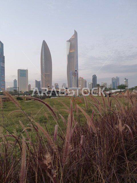 The towers overlooking Al-Shaheed Park in the new Kuwait National ...
