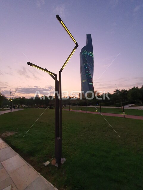 Al-Tijaria Tower overlooking Al-Shaheed Park in the new Kuwait National ...