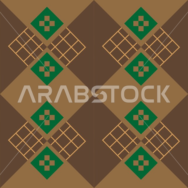 The popular Saudi heritage of Sadu decoration with geometric shapes ...