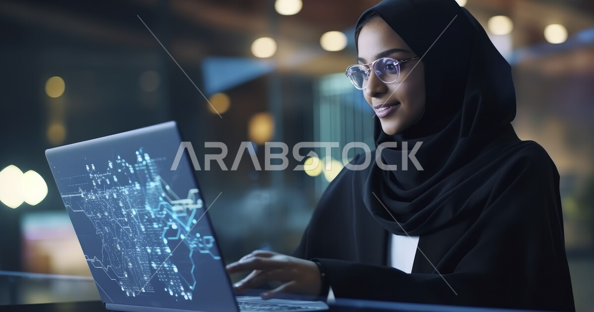 Gestures of happiness with the completion of tasks, Saudi future vision ...