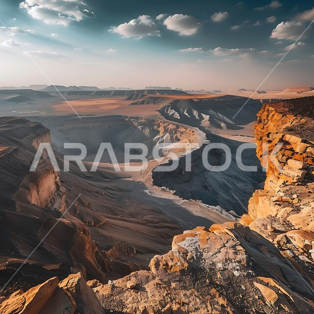 Desert nature in the Kingdom of Saudi Arabia, Al Waabah Crater in the ...