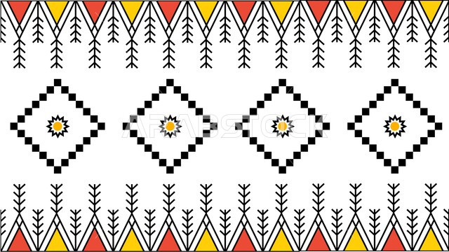 The Saudi folklore of the Sadu decoration, the Asiri cat, traditional ...