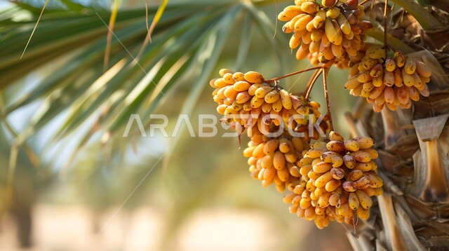 Harvest and picking season, a natural reserve for growing palm trees in ...