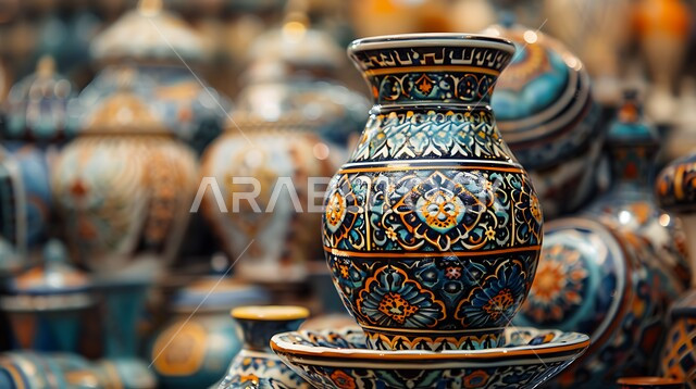 A store selling pottery utensils in a traditional popular market in the ...