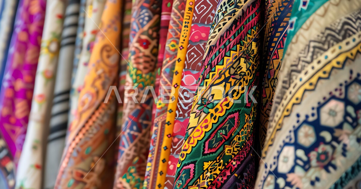 Distinctive local and national products, popular embroidery on colored ...
