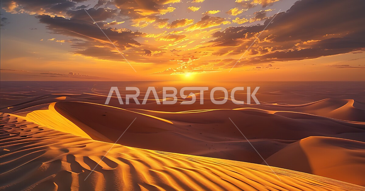 Hills and plateaus of soft, golden sand, desert areas and the natural ...