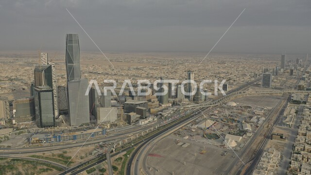 Modern architectural engineering art, the skyline of the city of Riyadh ...