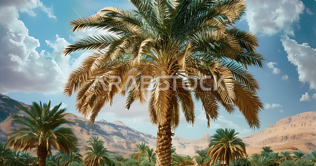 Green palm farms and oases in the Kingdom of Saudi Arabia, a natural ...