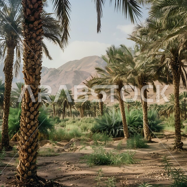 Green palm farms and oases in the Kingdom of Saudi Arabia, a natural ...