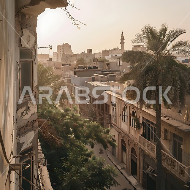 Architectural design art in the ancient Arab style, popular heritage ...