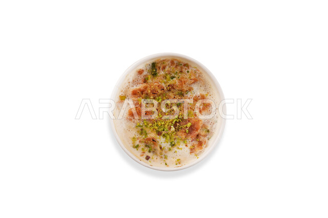 A plate of delicious decorated sweets and sugars, a delicious Umm Ali ...