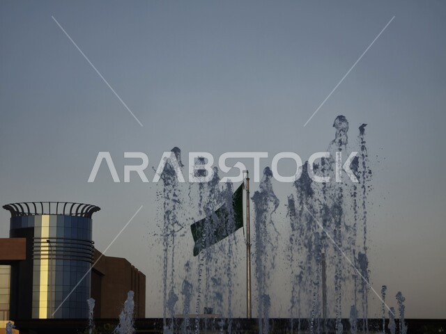The dancing fountain in The Zone complex, luxury restaurants and cafes ...