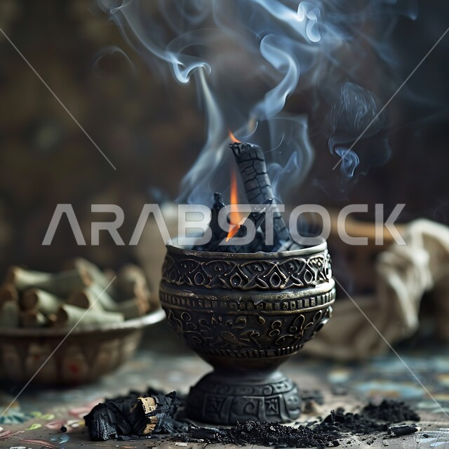A local Saudi national product, the view of smoke spreading from ...