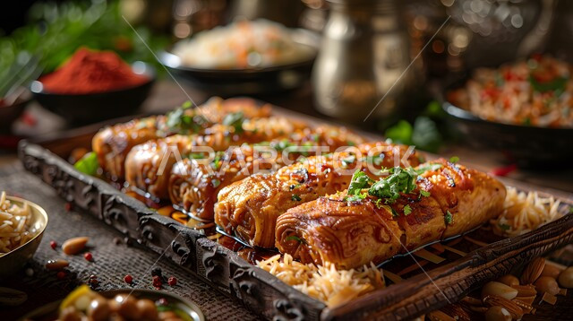 Meals and main dishes on the dining table, restaurants and kitchens in ...