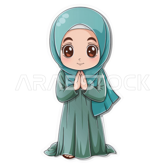 The concept of worship and getting closer to God Almighty, cartoon ...