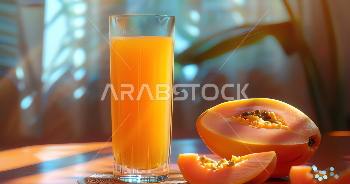 كأس من عصير فاكهه البابايا الشهية، مشاريب صحية ومفيدة ومغذية، عصائر ...