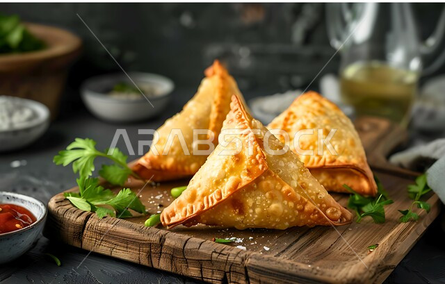 Delicious Ramadan appetizers, fried pies with various fillings, main ...