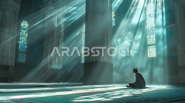 Quiet spiritual Islamic sessions in the holy month of Ramadan, a ...