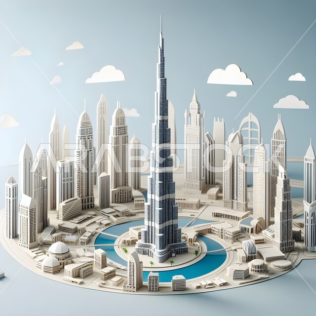 Burj Khalifa in Dubai, architectural engineering art in a modern and ...