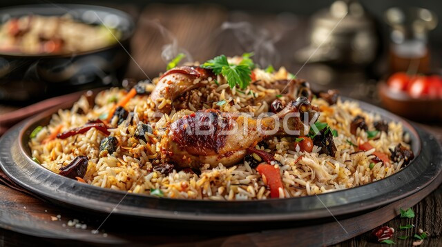 Catering arts in oriental restaurants, traditional Arabic food and ...